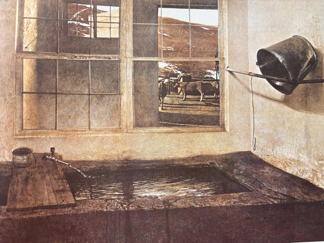 Andrew Wyeth, Spring Fed | Farm to Table | Published Lithograph | Large ...