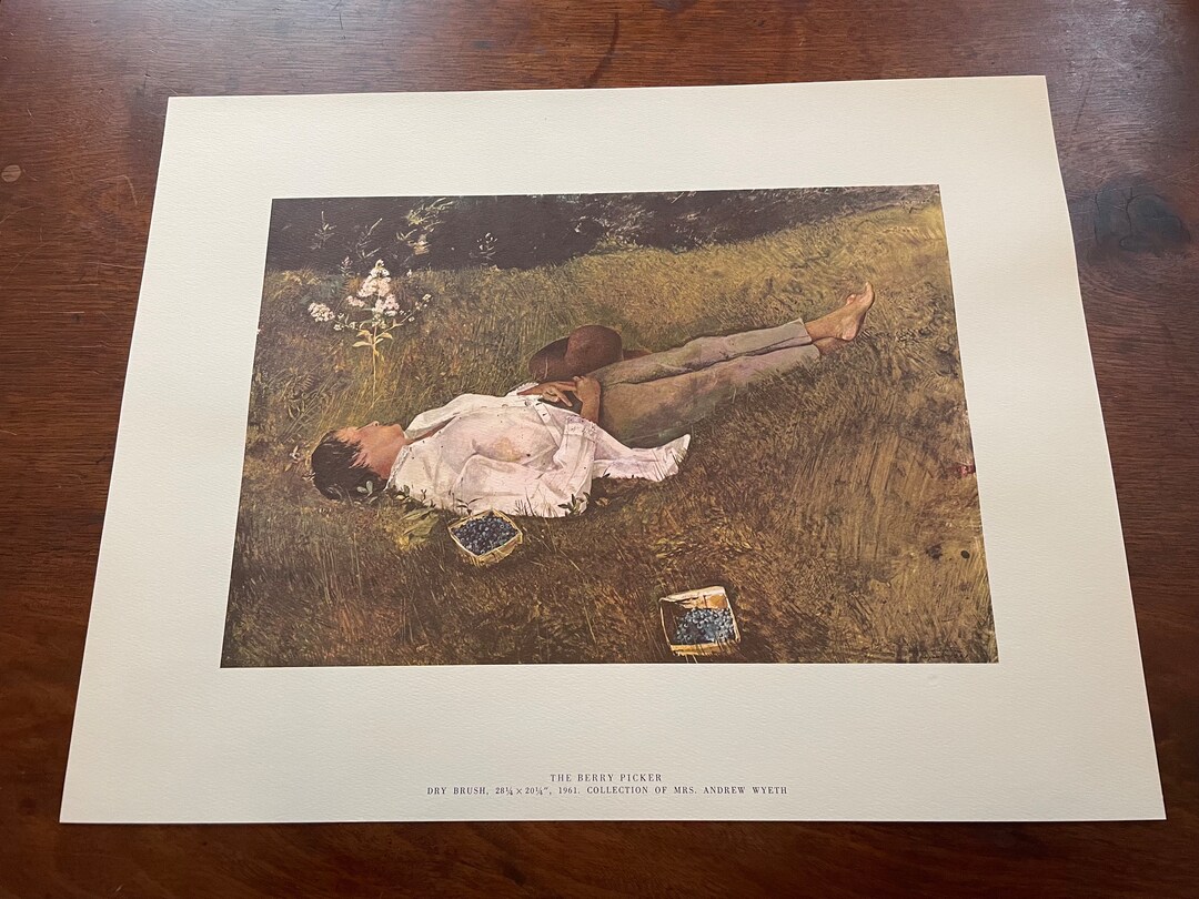 Andrew Wyeth, Berry Picker | Published Lithograph Print Mid 20th ...