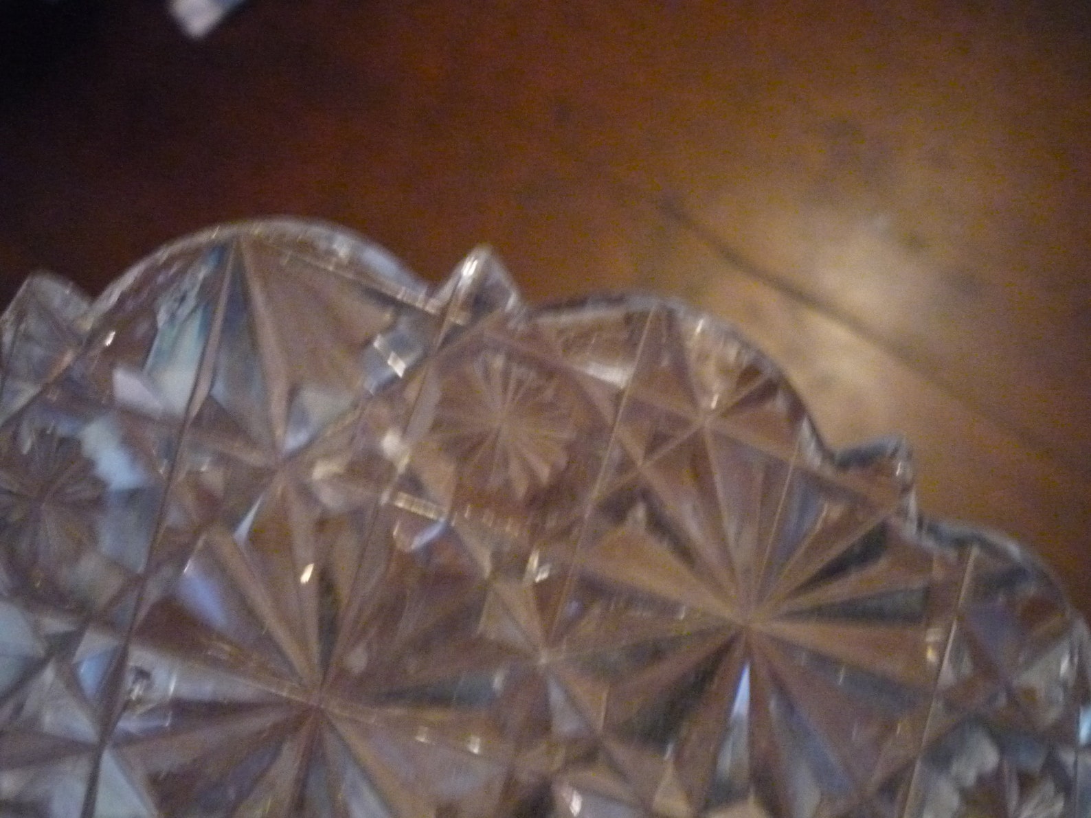 Crystal Cut Glass Bowl Brilliant Pattern Sun Starburst | Etsy
