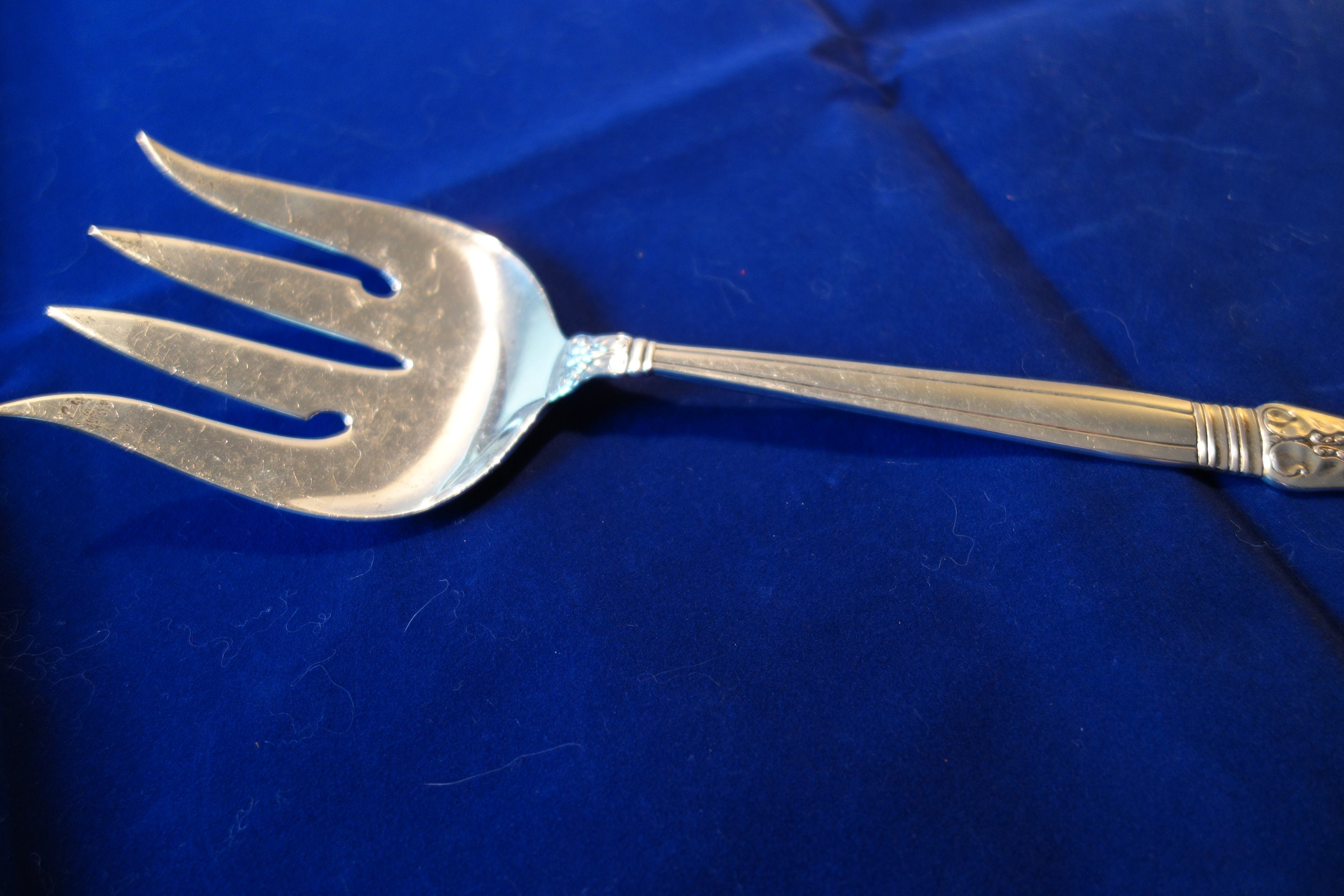 Silver Serving Fork International Silver Co Large sterling | Etsy