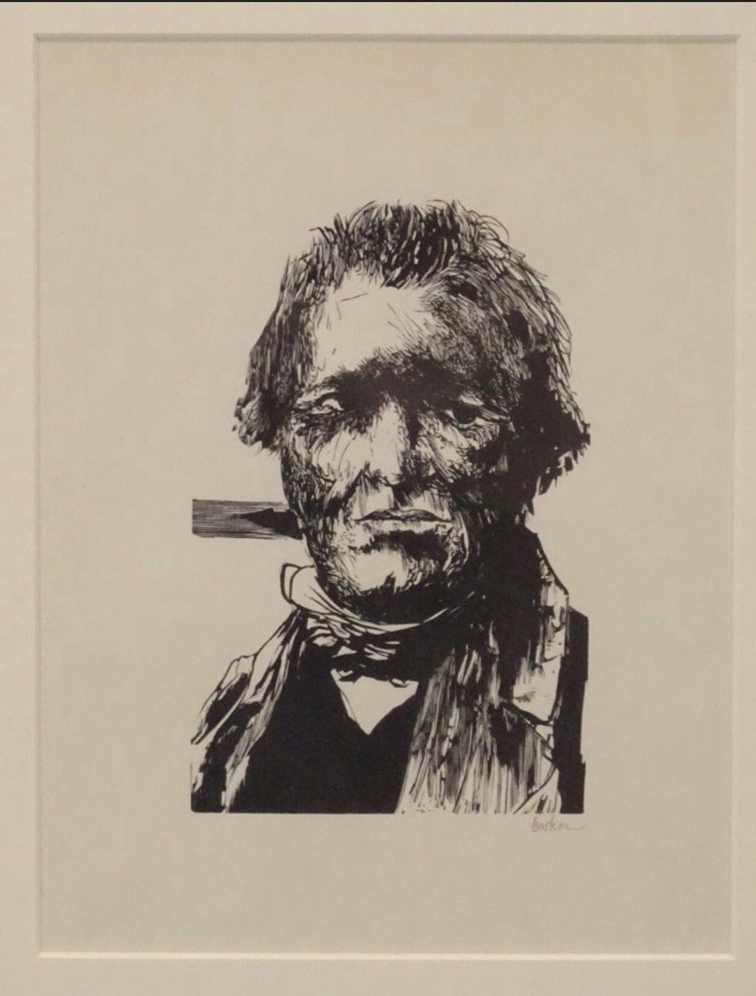 Leonard Baskin Portrait of Artist Camille Corot | Framed Woodcut | 1969 ...