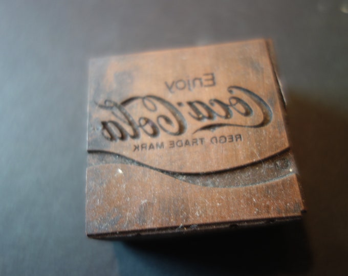 Coca Cola Printers Block Metal Letter Press Printing Block 1920s ...
