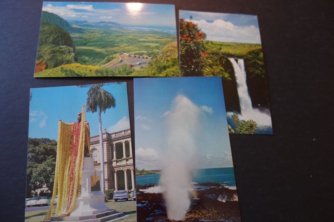 Hawaii 4 Vintage Postcards From 1960s Kauai Oahu Hilo King - Etsy