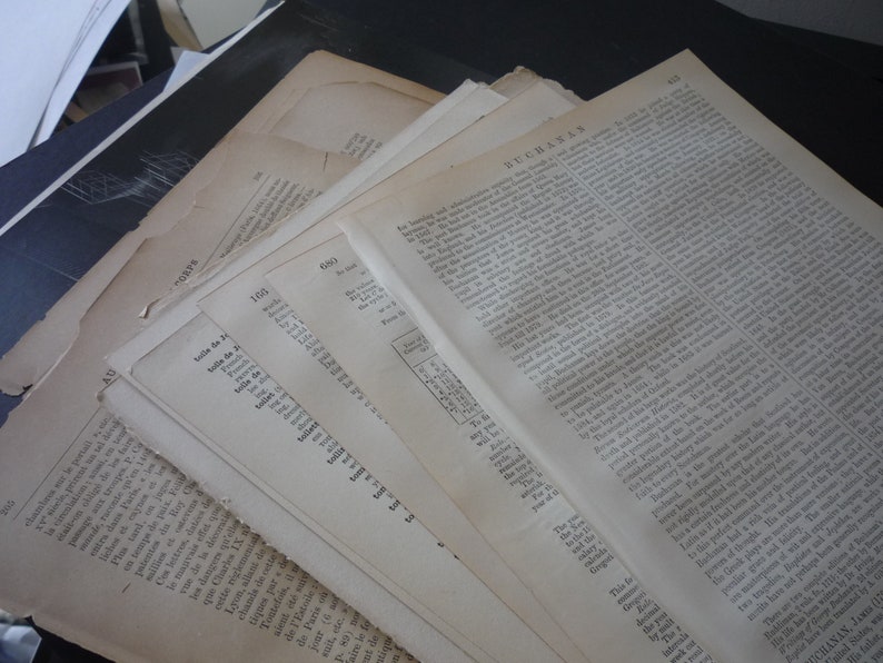 Antique Pages From 1880 to 1930 Aged Paper Bundles of Old - Etsy