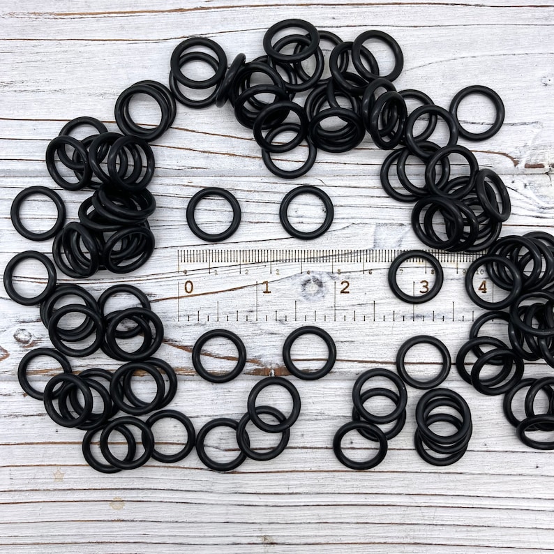 100 12g 1/2 Stretchy Black Rubber Jump Rings - Etsy
