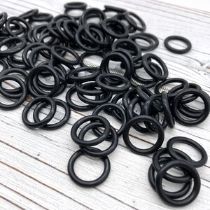 100 12g 1/2 Stretchy Black Rubber Jump Rings - Etsy