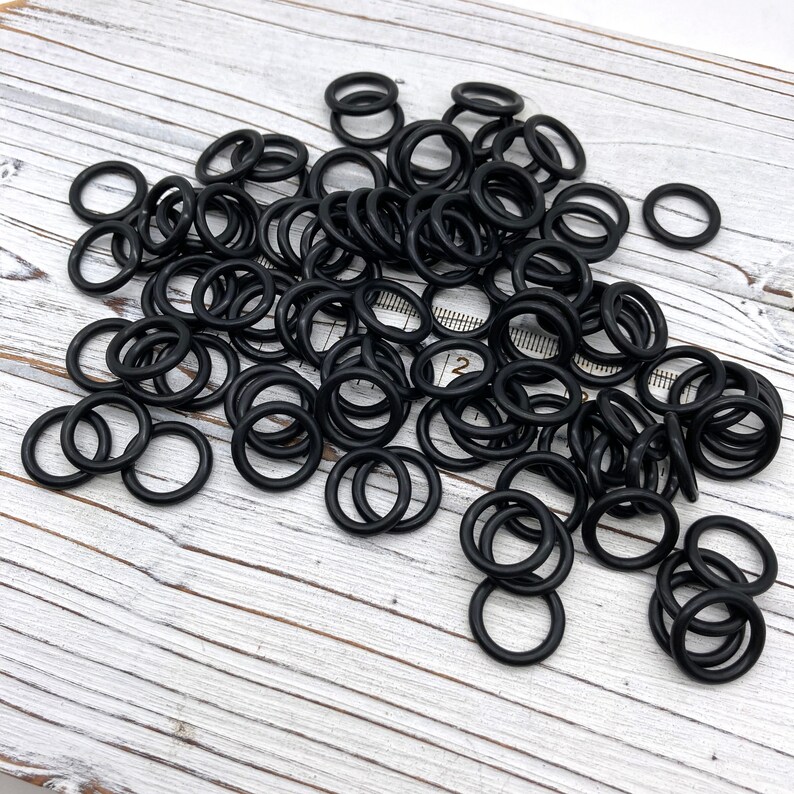 100 12g 1/2 Stretchy Black Rubber Jump Rings - Etsy