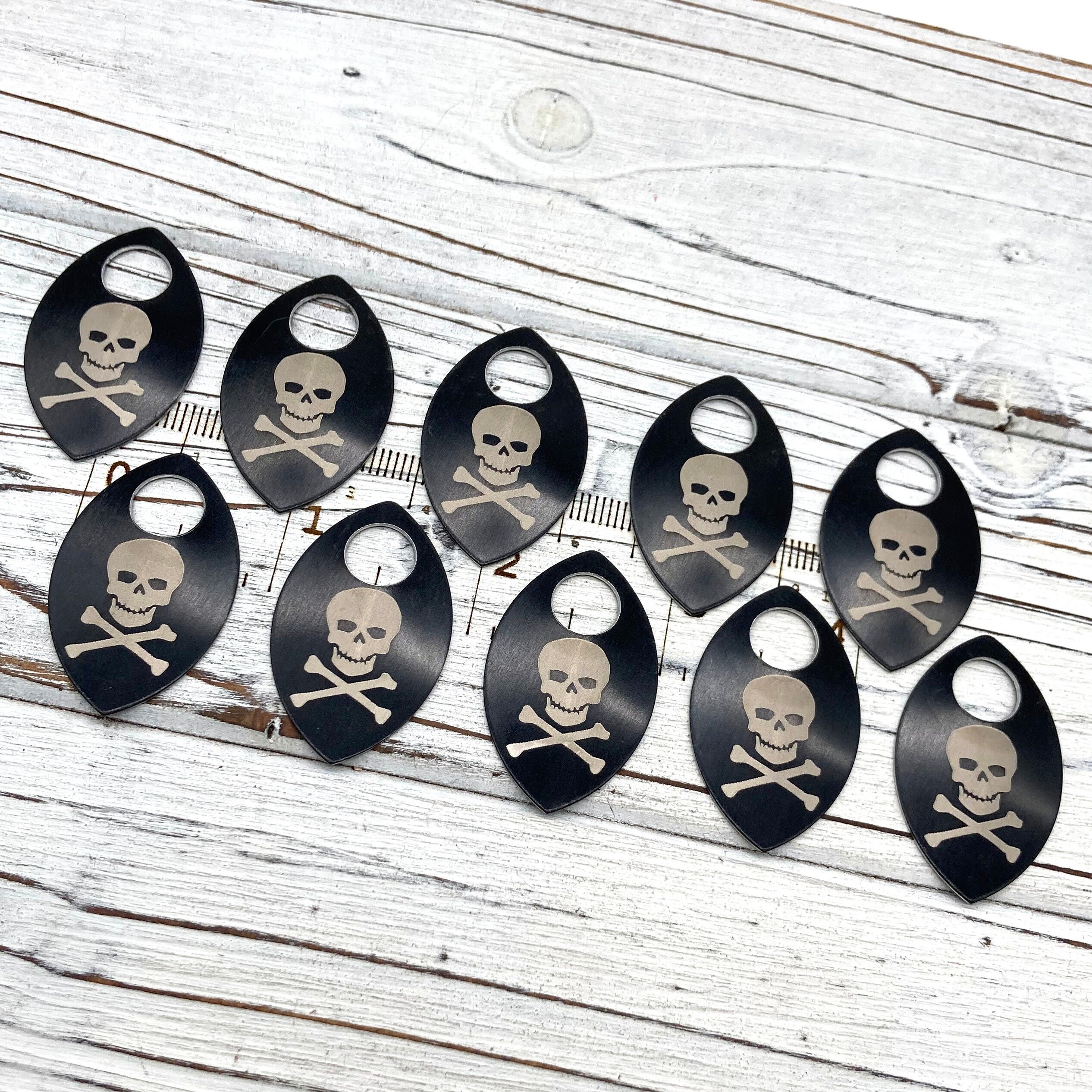 Laser Etched Pirate Jolly Roger Anodized Aluminum Large Scales | Etsy