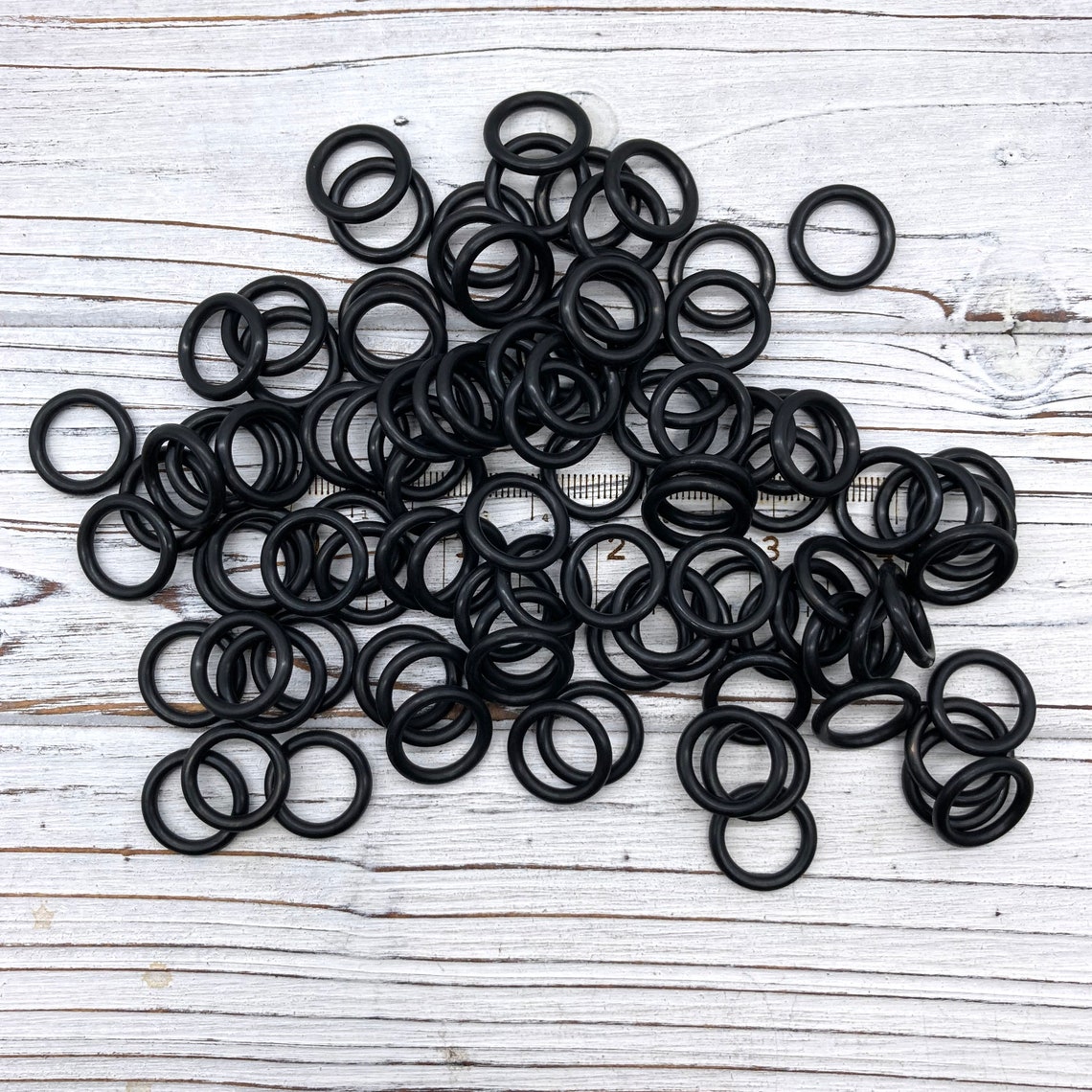 100 12g 1/2 Stretchy Black Rubber Jump Rings - Etsy