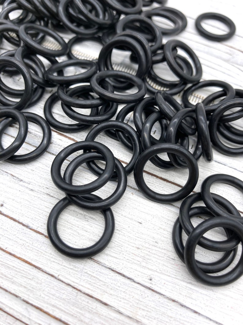 100 12g 1/2 Stretchy Black Rubber Jump Rings - Etsy