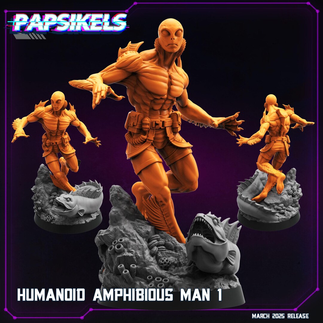 Humanoid Amphibious Man 32mm Scale - Etsy
