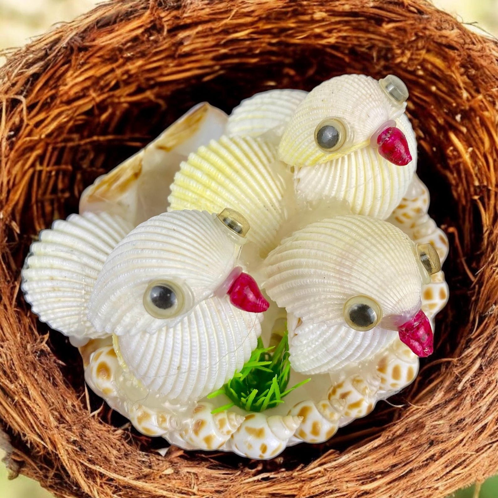 Seashell Birds Nest Figurine: Beach Wedding Decor, Vietnam Souvenir - Etsy