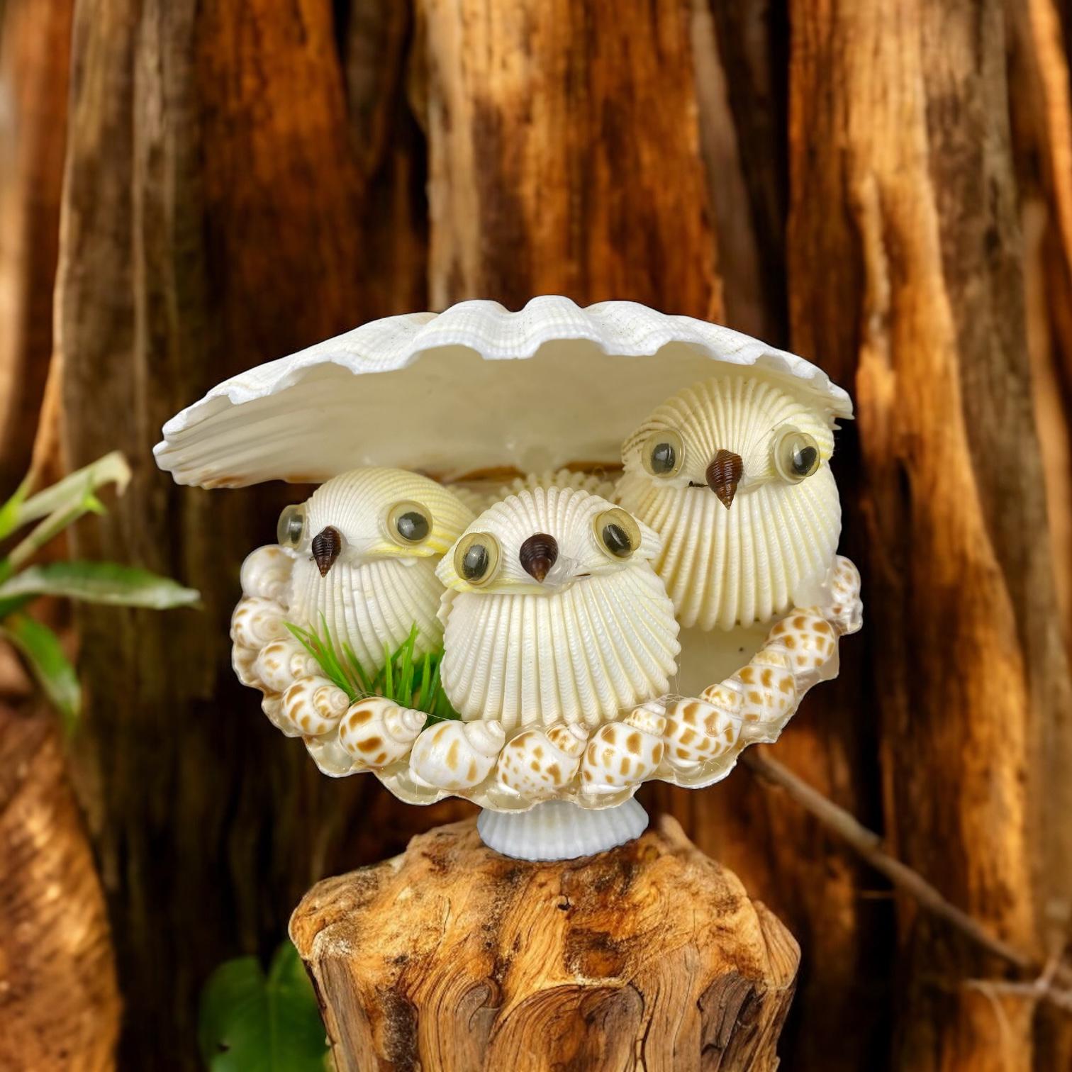 Seashell Bird Nest Figurine: Beach Wedding Decor - Etsy