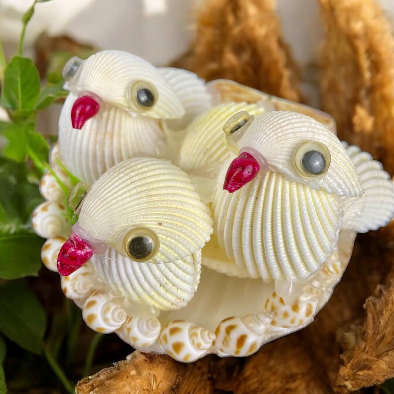Seashell Birds Nest Figurine: Beach Wedding Decor, Vietnam Souvenir - Etsy
