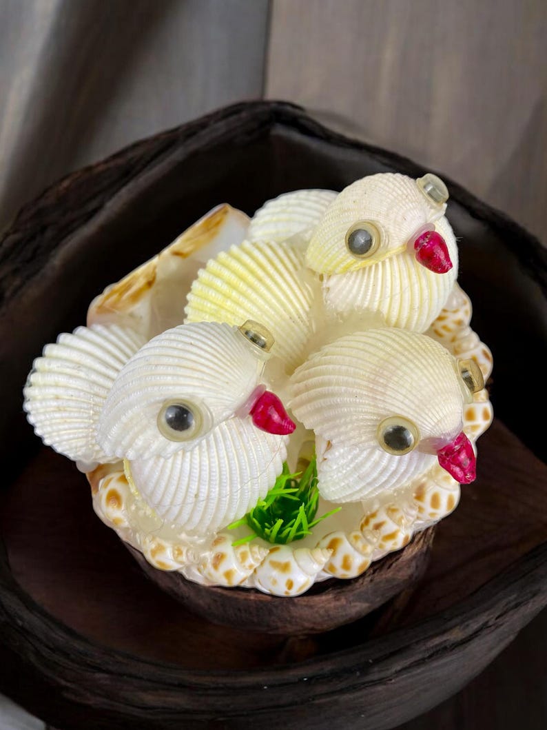Seashell Birds Nest Figurine: Beach Wedding Decor, Vietnam Souvenir - Etsy