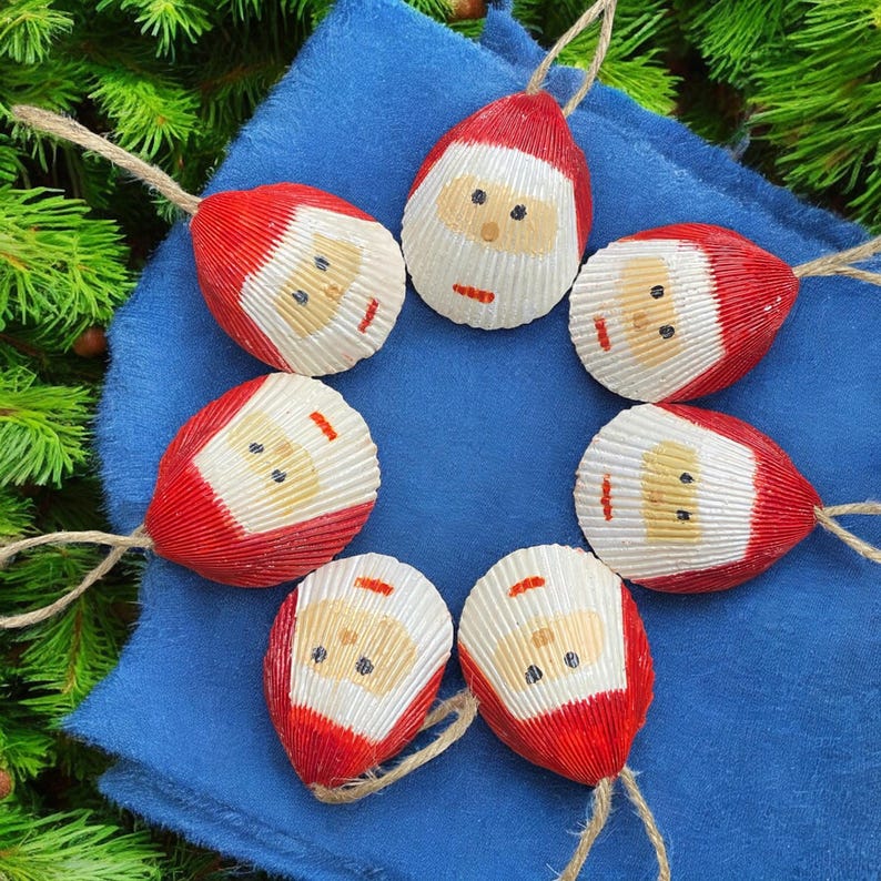 Seashell Santa Ornament, Santa Decoration, Coastal Christmas Decor ...