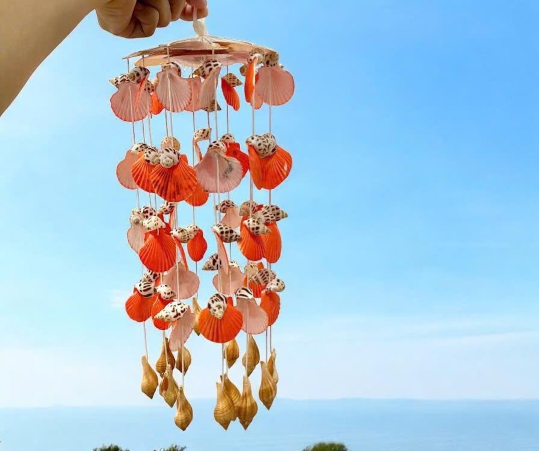 Colorful Seashell Wind Chime, Natural Wind Chime Garden Decor, Wind ...