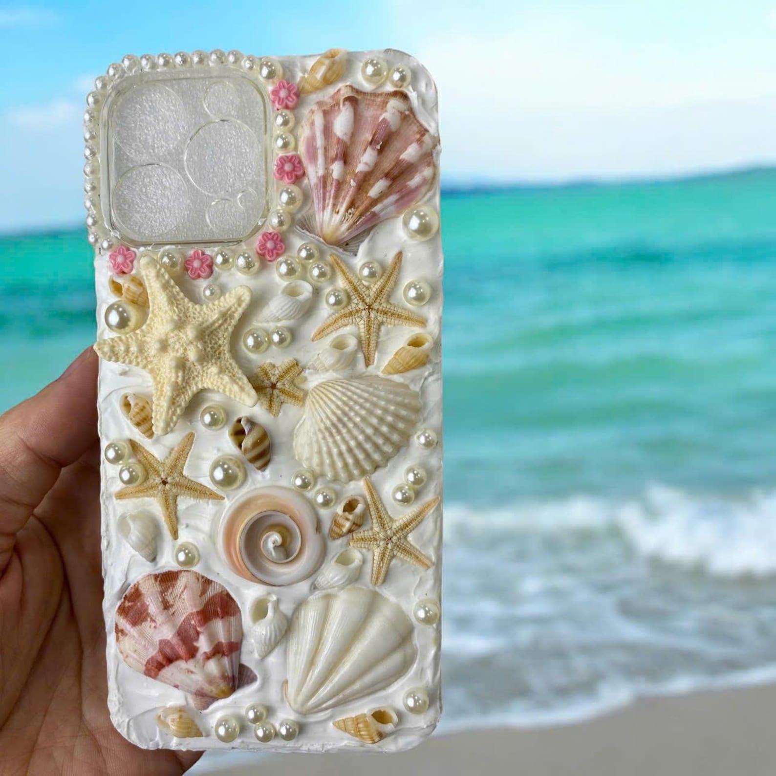 Shell Phone Case | Phone Case Beach Theme Decor | Decoden Shell Phone ...