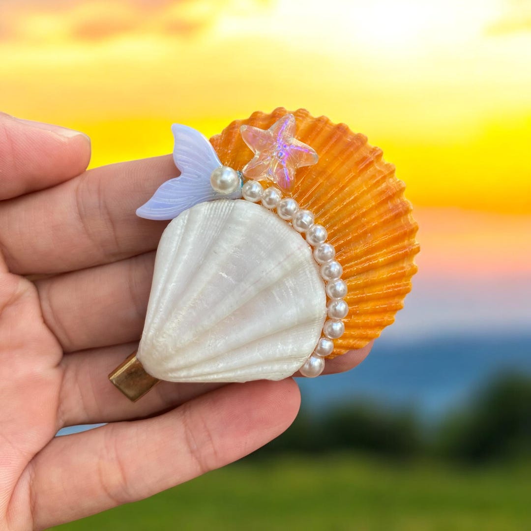 Mermaid Hair Claw Clip From Seashell Mother's Day Gift, Natural ...