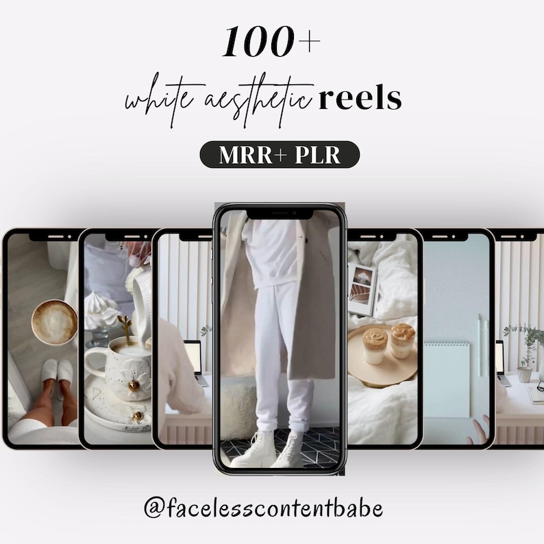 100+ White Aesthetic Reels | Faceless Video Reels + Story MRR & PLR ...