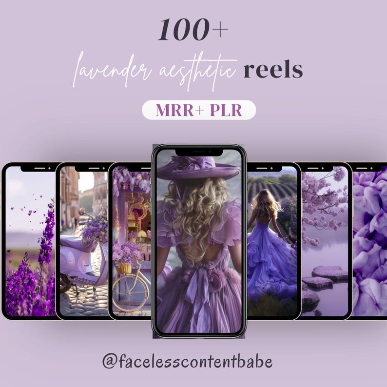 Lavender Aesthetic Reels | 100+ Canva Templates With MRR + PLR - Etsy