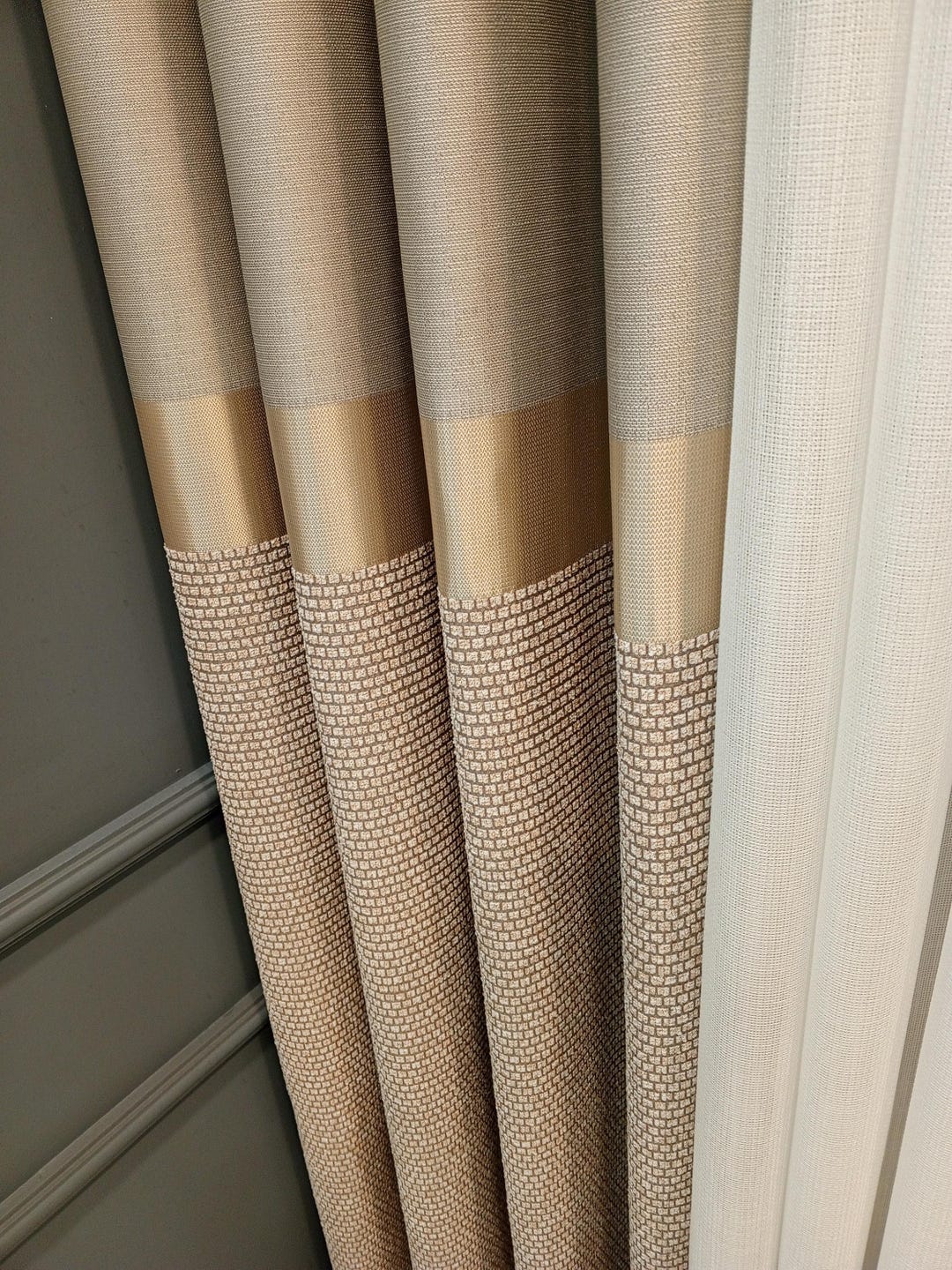 Our New Upper Side Linen and Lower Side Velvet Patterned Curtains Are ...
