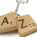 Scrabble Tile Keychain With Two Initials - Great Personalized Gift - Etsy