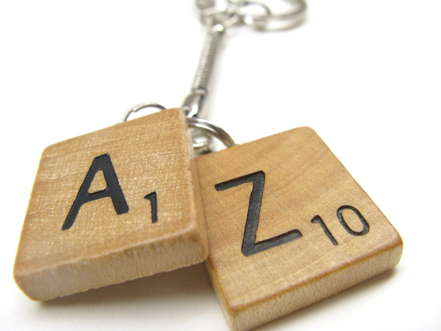 Scrabble Tile Keychain With Two Initials - Great Personalized Gift - Etsy