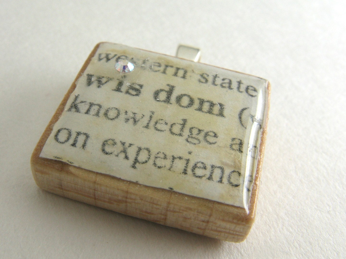 Wisdom Vintage Dictionary Scrabble Tile With Swarovski | Etsy