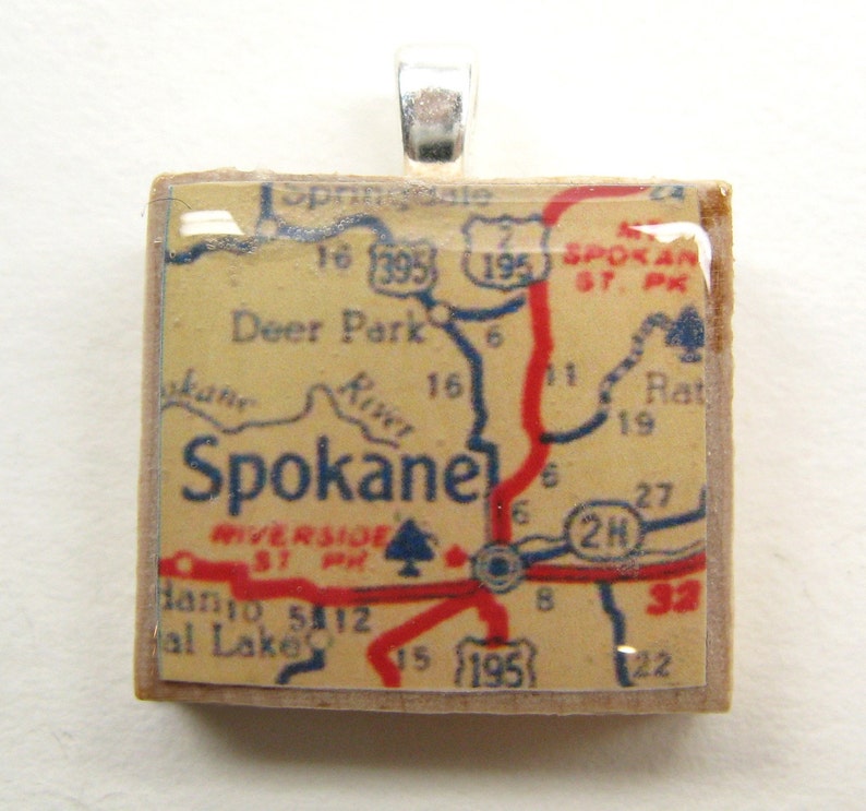 Spokane, Washington - 1950s Vintage Scrabble Tile Map - Etsy