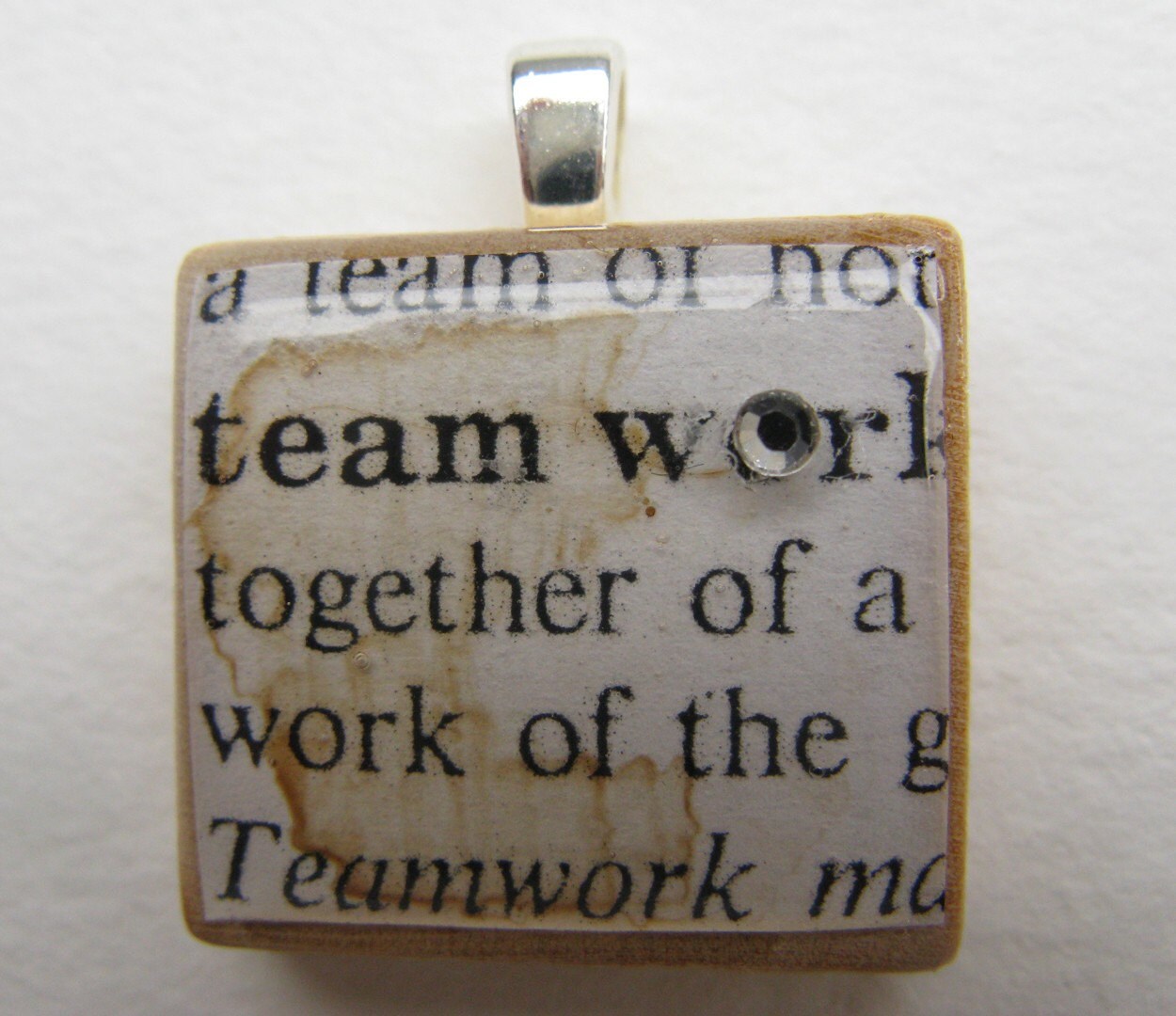 Teamwork Vintage Dictionary Scrabble Tile With Swarovski - Etsy