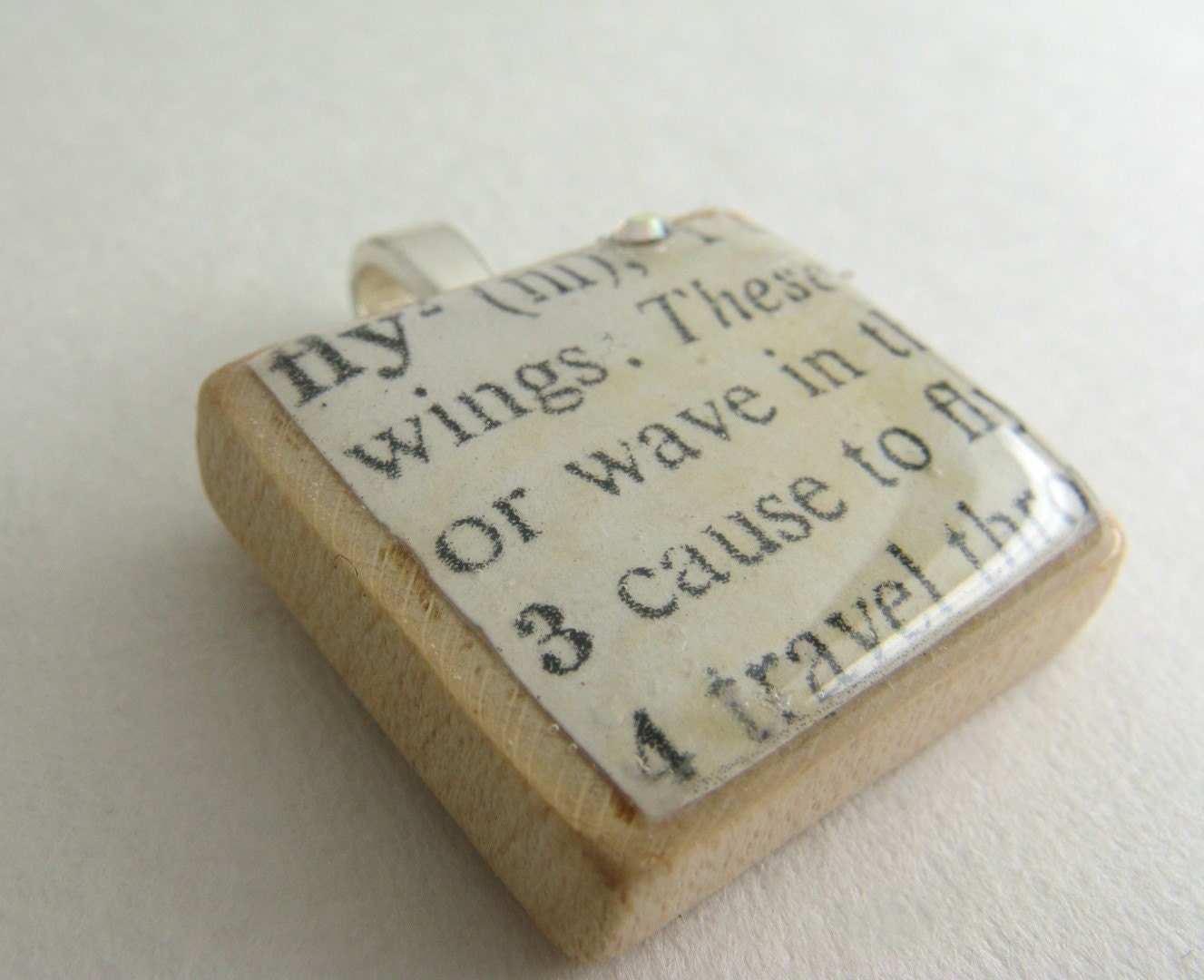 Fly - Vintage Dictionary Scrabble Tile With Swarovski Crystal - Etsy