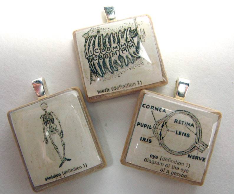 Teeth Drawing - Vintage Dictionary Scrabble Tile Pendant - Etsy