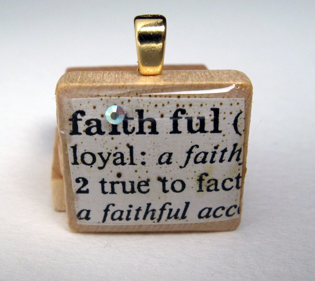 Faithful - Vintage Dictionary Scrabble Tile With Swarovski Crystal - Etsy