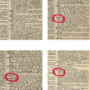 Vintage Dictionary Cards - SET OF 12 - Great All Occasion Cards - Etsy