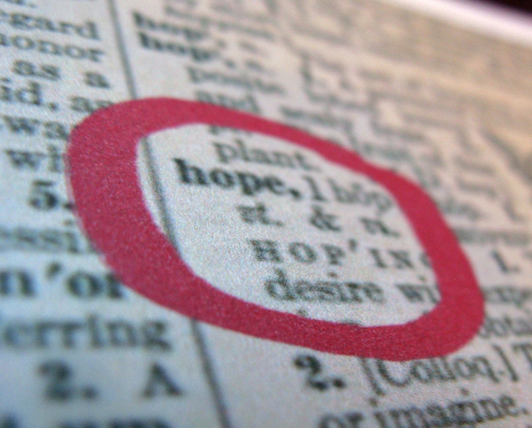 Vintage Dictionary Cards - HOPE - With Delicate Plant Drawing - Great ...