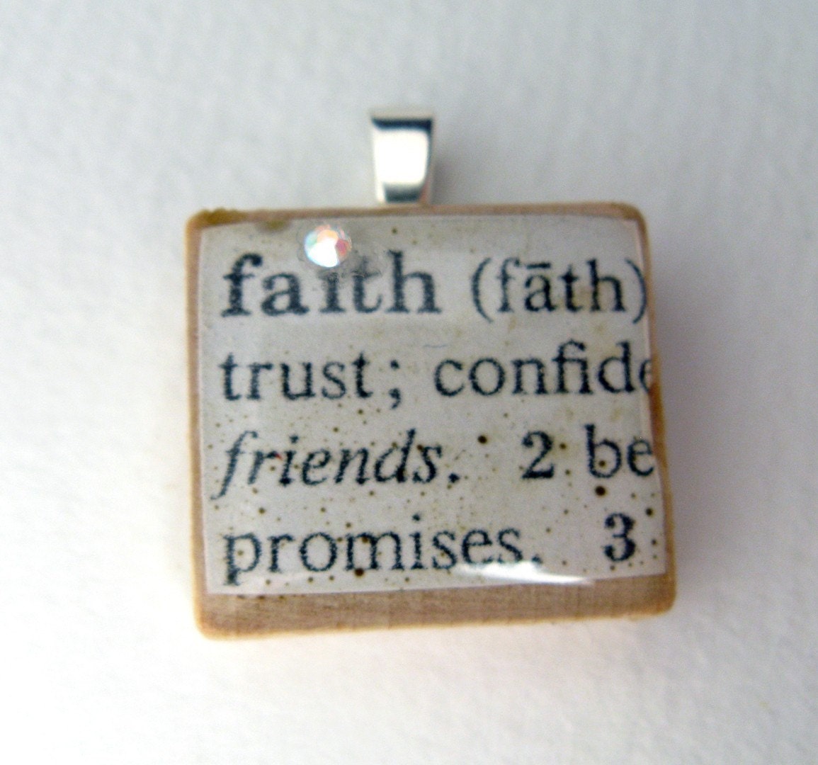 Faith - Vintage Dictionary Scrabble Tile With Swarovski Crystal - Etsy