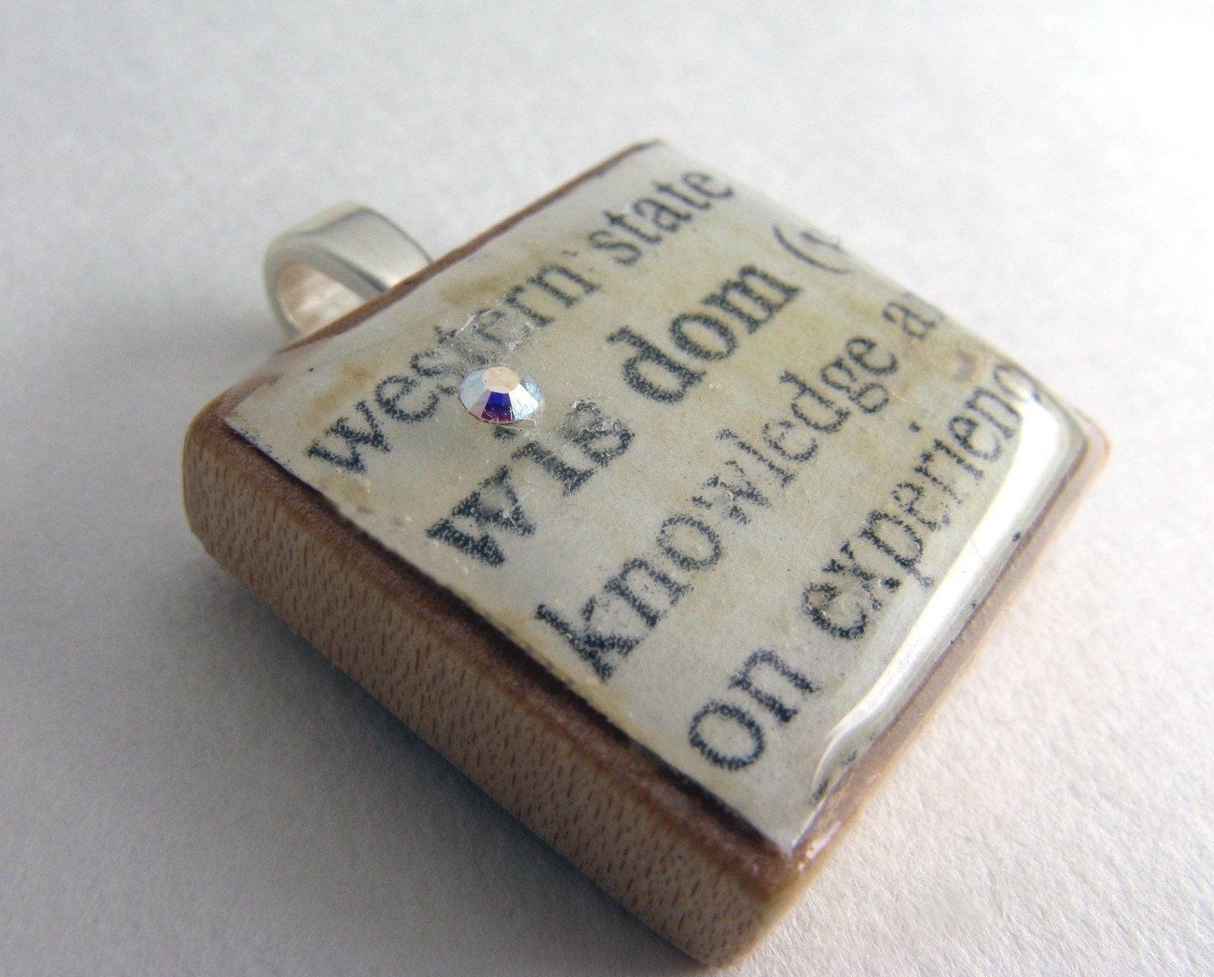 Wisdom Vintage Dictionary Scrabble Tile With Swarovski - Etsy