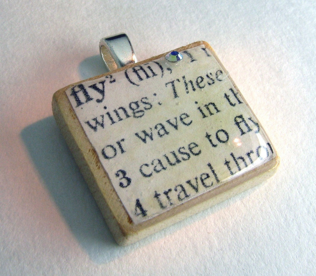 Fly Vintage Dictionary Scrabble Tile With Swarovski Crystal - Etsy