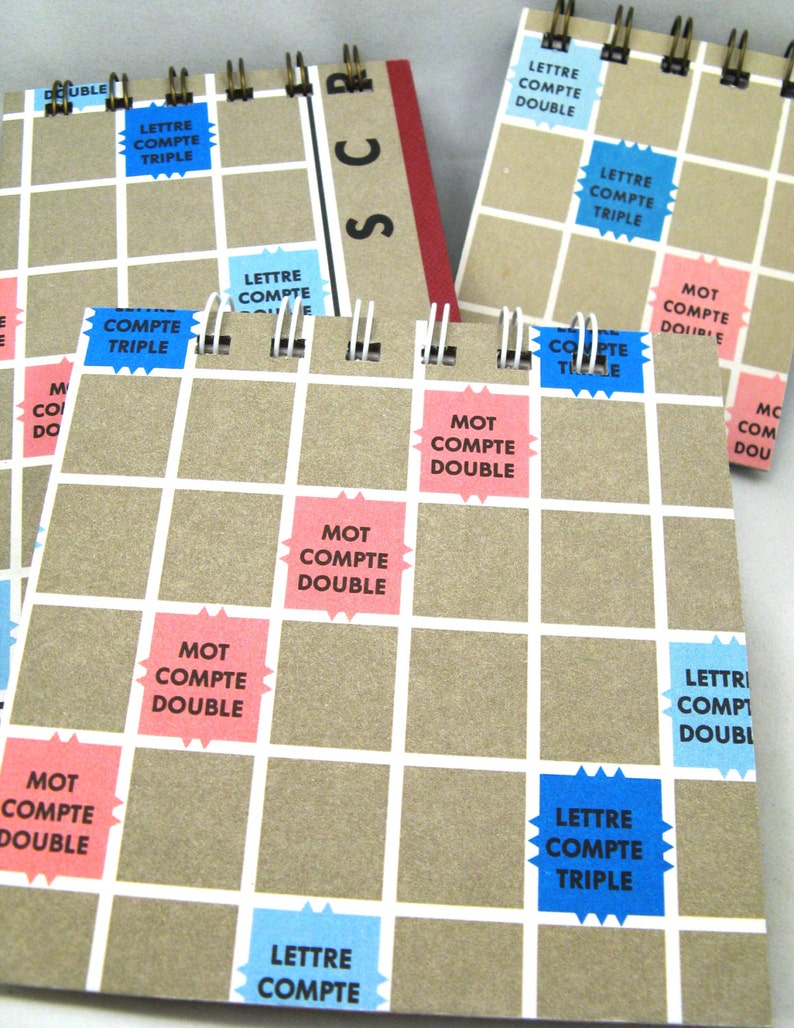 French Scrabble Game Board Notepad - Medium - Etsy