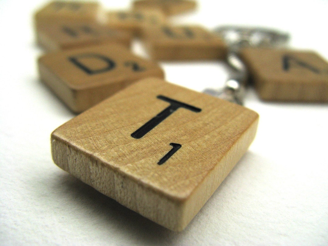 Scrabble Tile Keychain With Your Initial - Etsy
