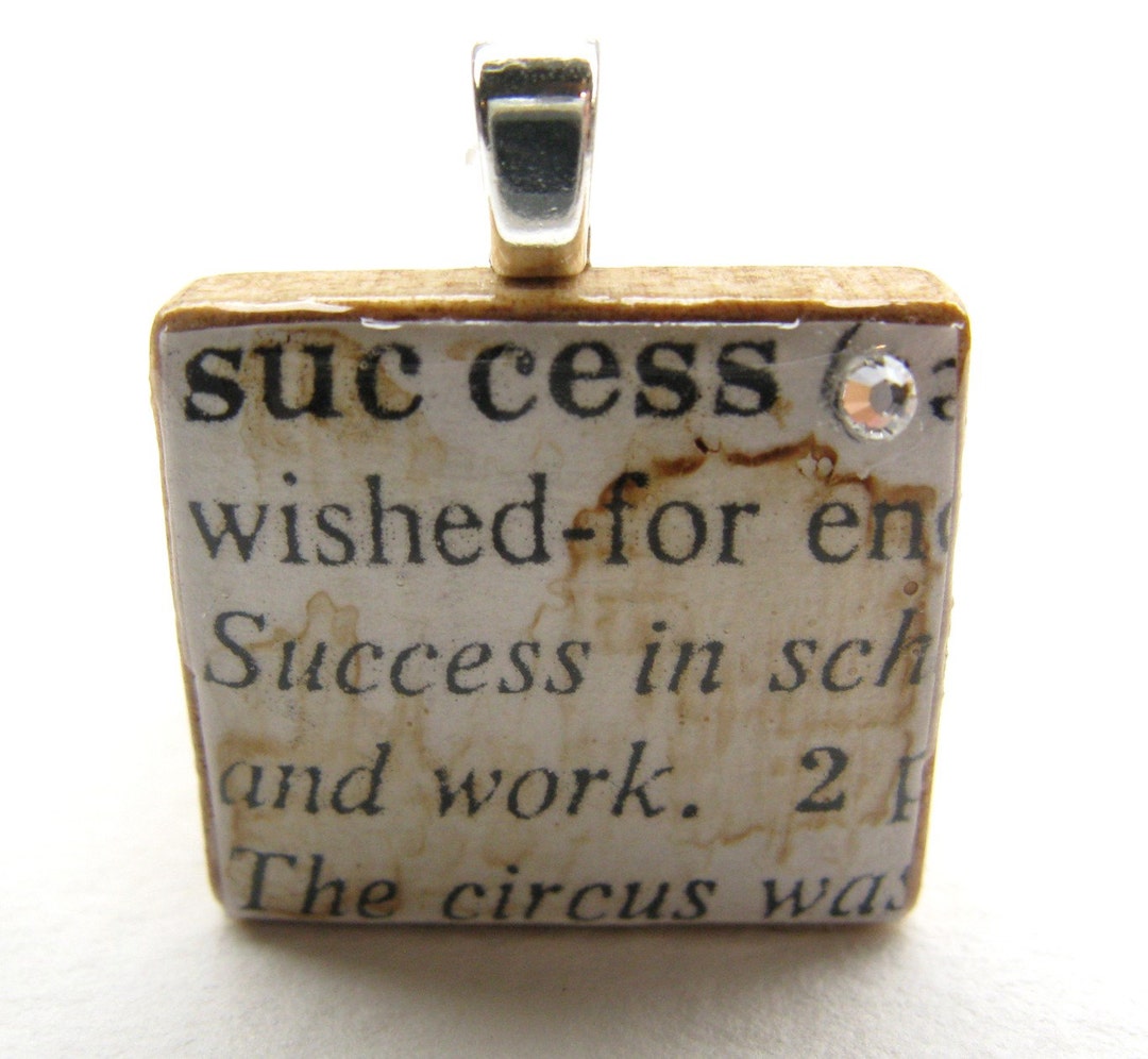 Success - Vintage Dictionary Scrabble Tile With Swarovski Crystal - Etsy