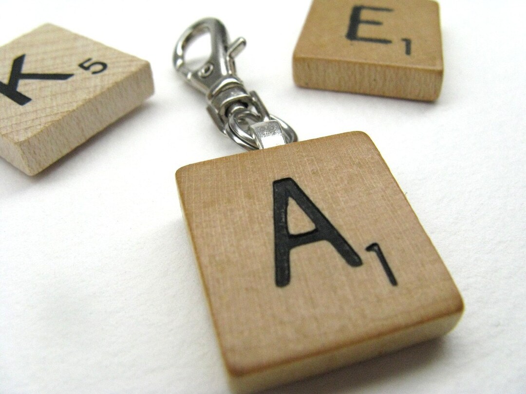 Scrabble Tile Clip With Your Initial for Zipper Pulls, Flash Drives ...