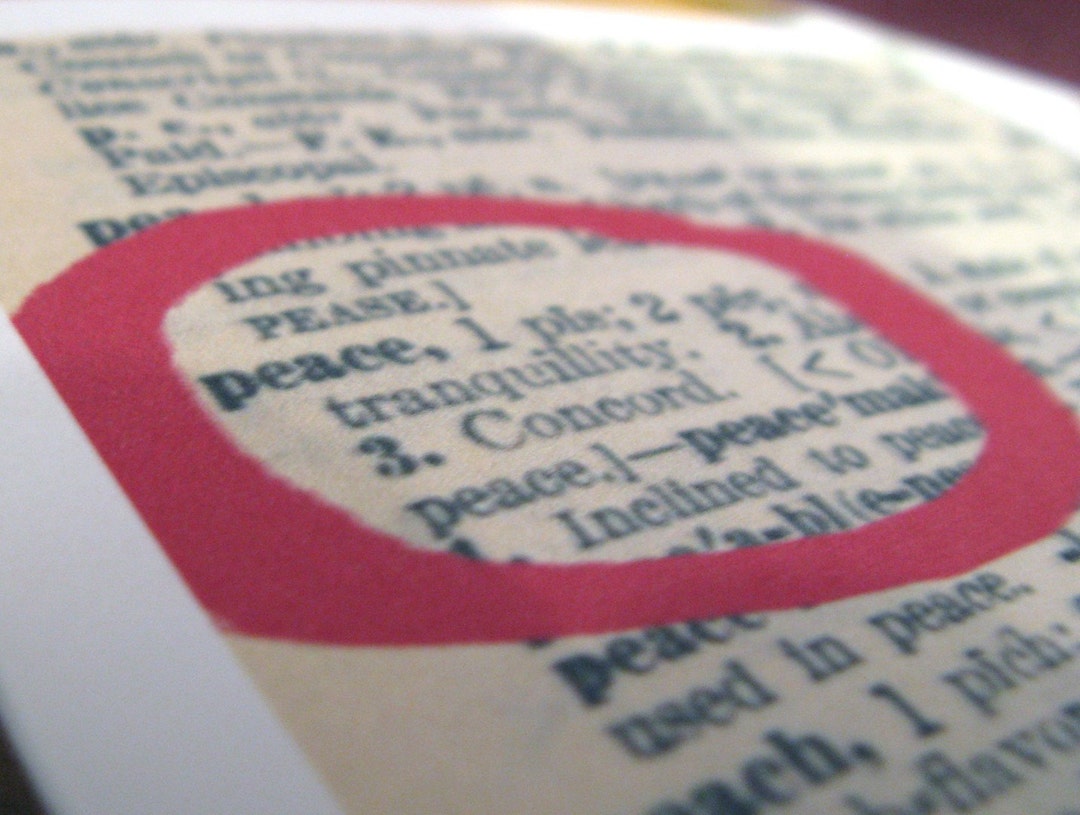 Vintage Dictionary Cards - PEACE - With Delicate Peacock Feathers ...