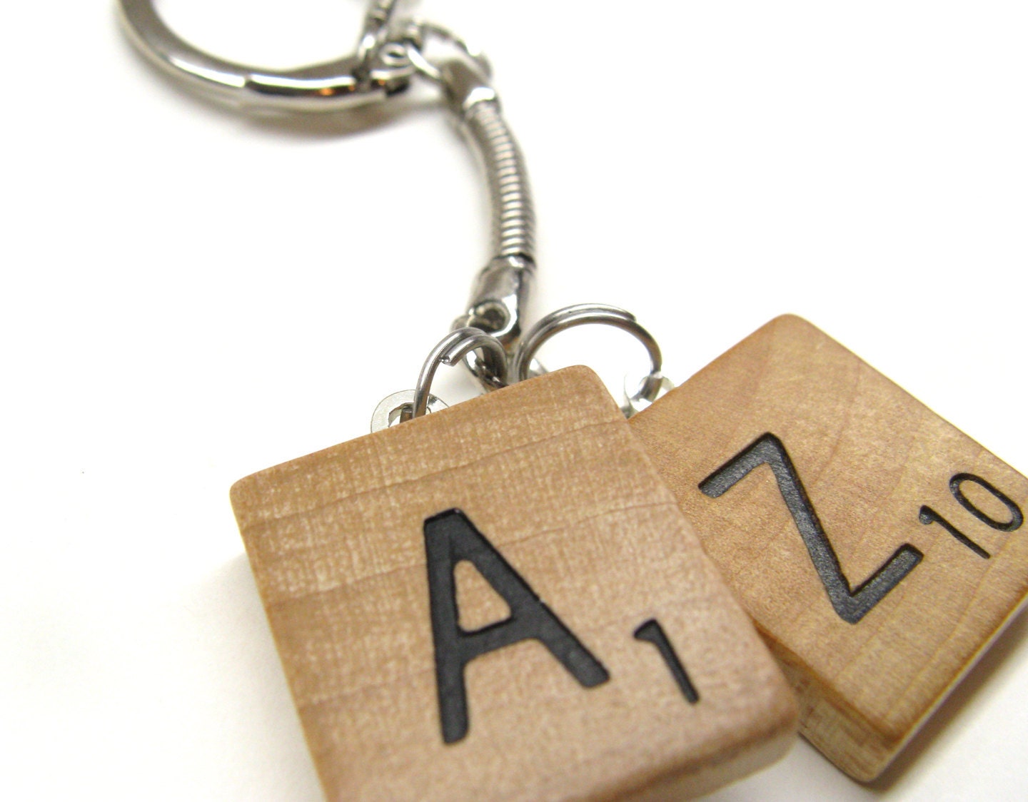 Scrabble Tile Keychain With Two Initials - Great Personalized Gift - Etsy