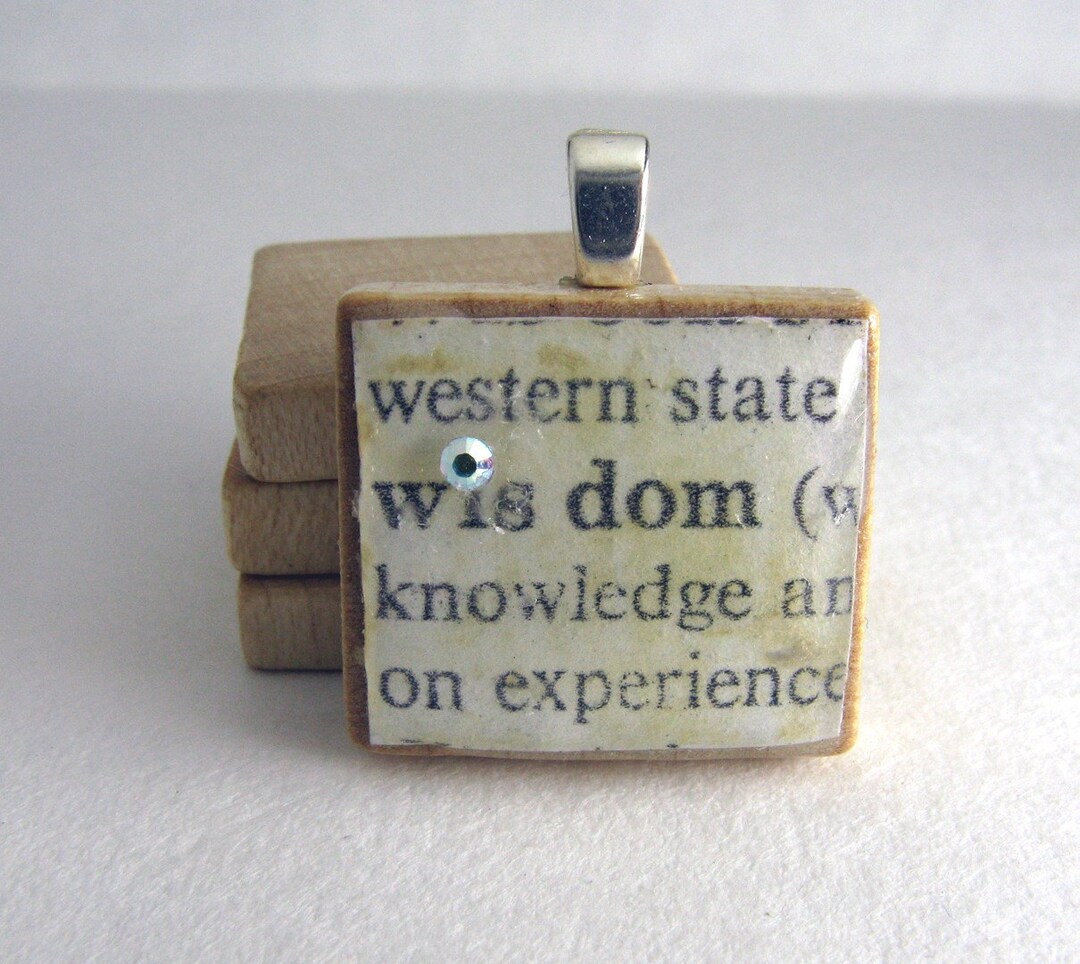 Wisdom - Vintage Dictionary Scrabble Tile With Swarovski Crystal - Etsy