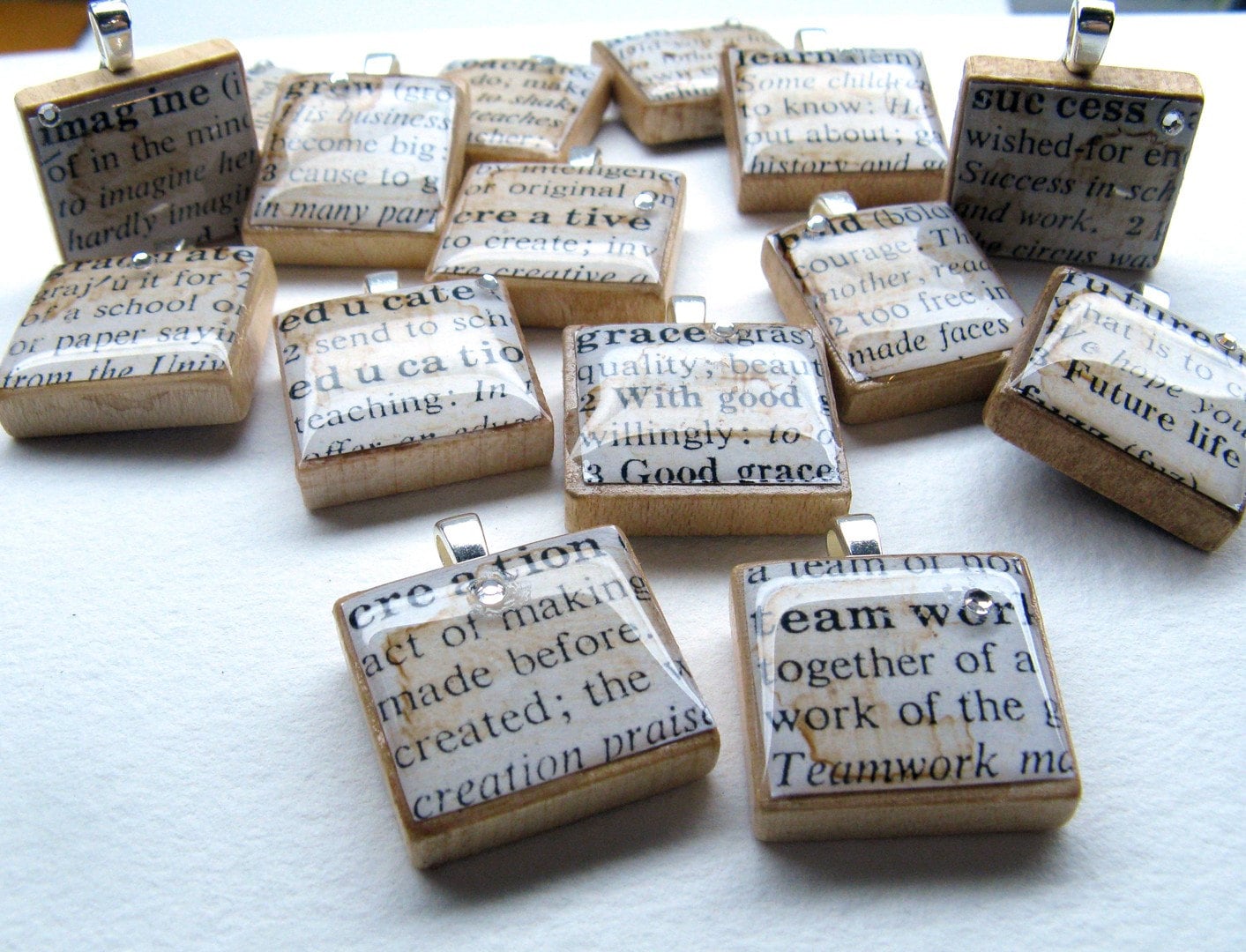 Grow Vintage Dictionary Scrabble Tile With Swarovski Crystal - Etsy