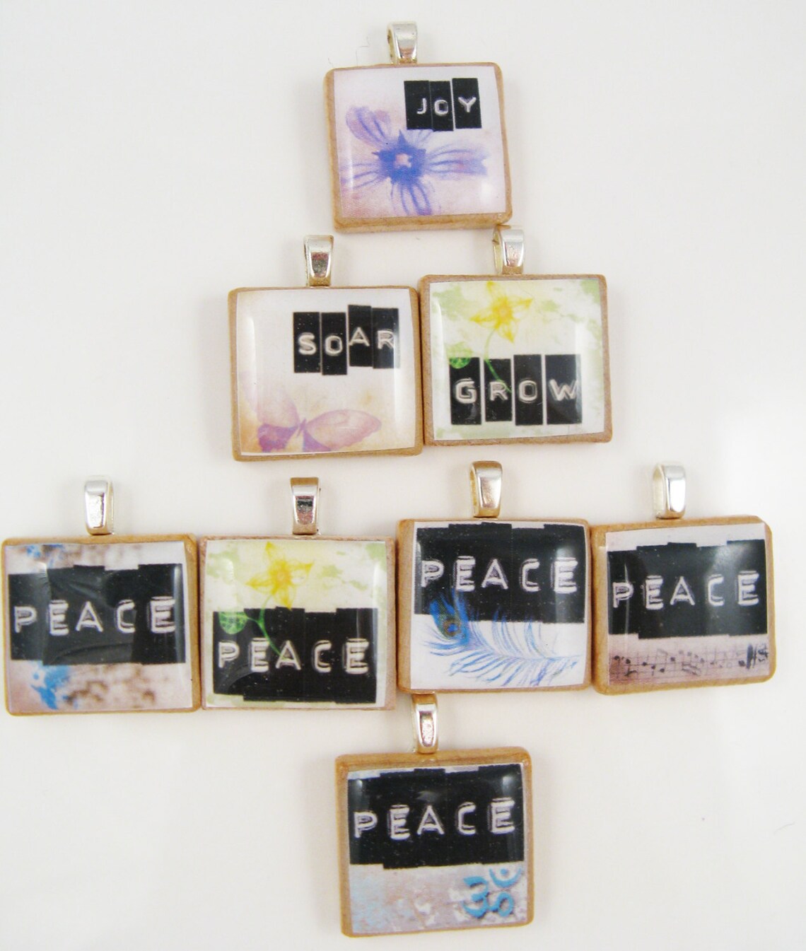 Joy Scrabble Tile Pendant Label Maker Design With Flower - Etsy