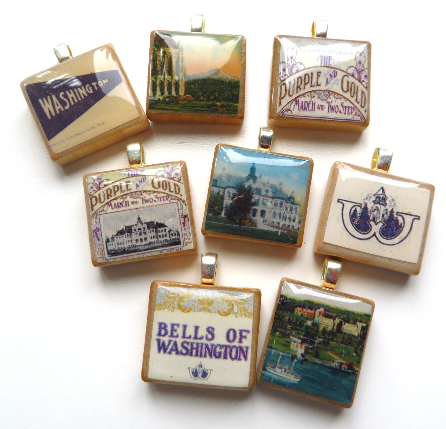 University of Washington Pennant - Vintage UW Postcard Scrabble Tile ...