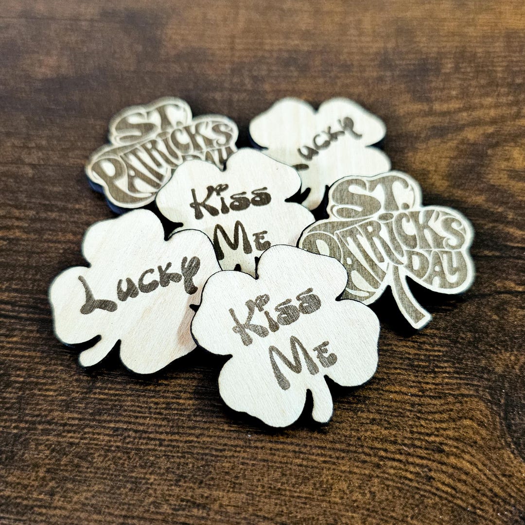 St. Patrick's Day Tokens, Wooden Clovers, Four Leaf Clover - Etsy